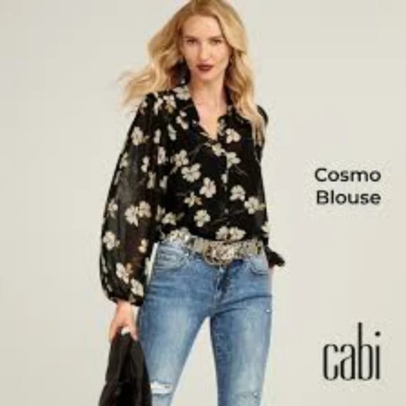 CAbi | Tops | Nwt Cabi 459 Cosmo Blouse Ivory Flower | Poshmark
